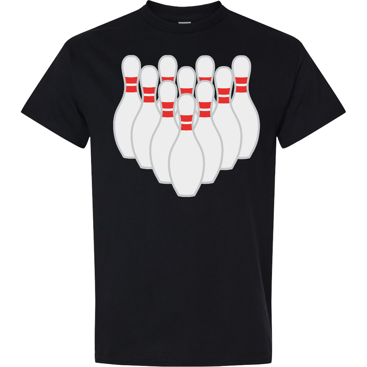 Ten Pins for Bowling T-Shirt - Black | Inktastic